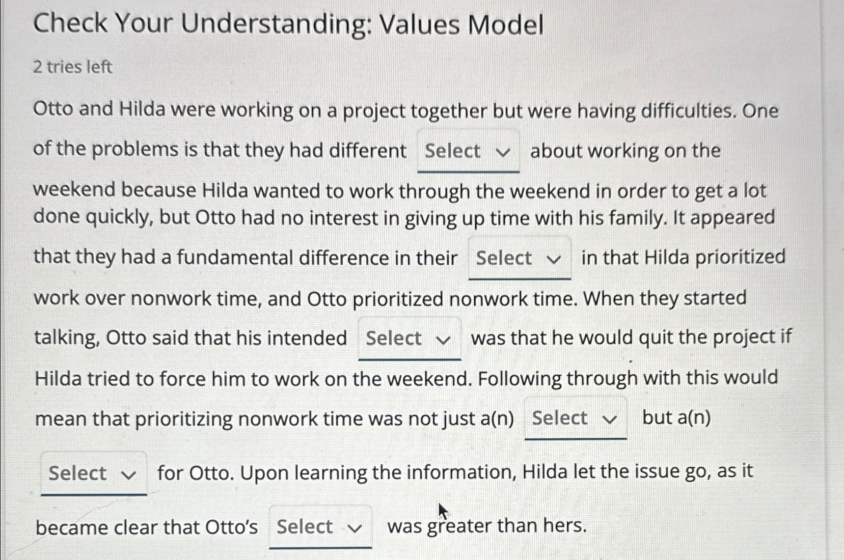 Solved Check Your Understanding: Values Model2 ﻿tries | Chegg.com