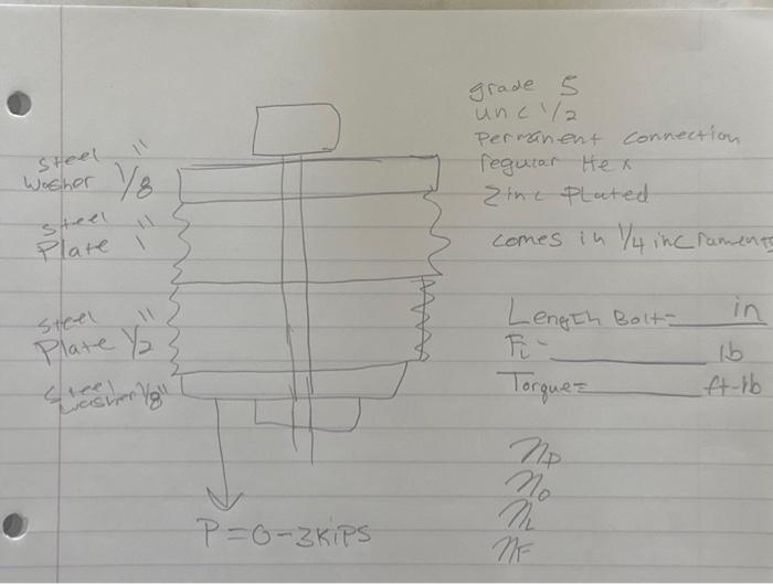 grade 5 unc 1/2 Permanent connection wosher 1/8 | Chegg.com