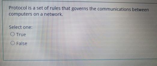 Solved Protocol is a set of rules that governs the | Chegg.com