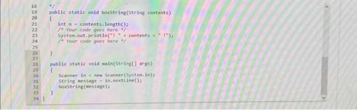Solved The boxstring method contains two loops for for | Chegg.com
