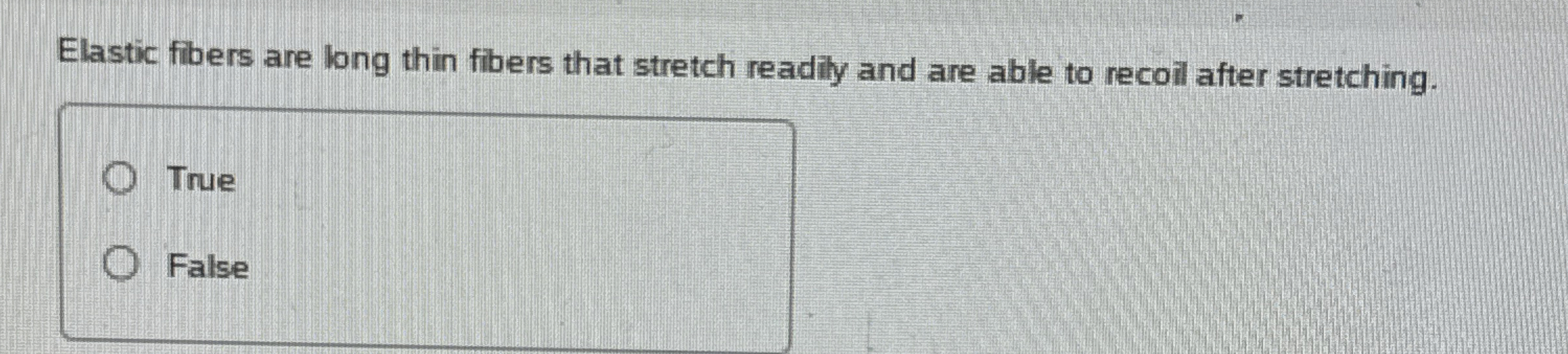 Solved Elastic fibers are long thin fibers that stretch | Chegg.com