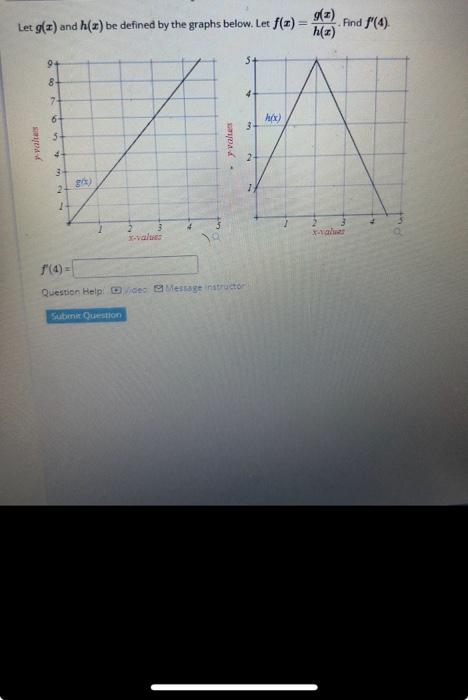 Solved Let g(x) and h(x) be defined by the graphs below. Let | Chegg.com