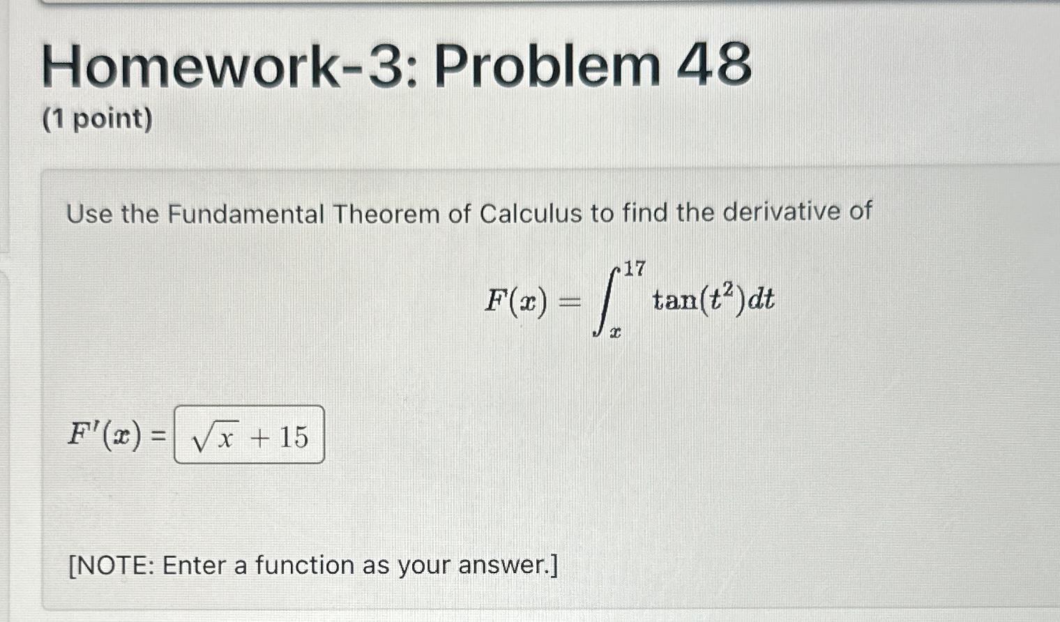 Solved Homework-3: Problem 48(1 ﻿point)Use the Fundamental | Chegg.com