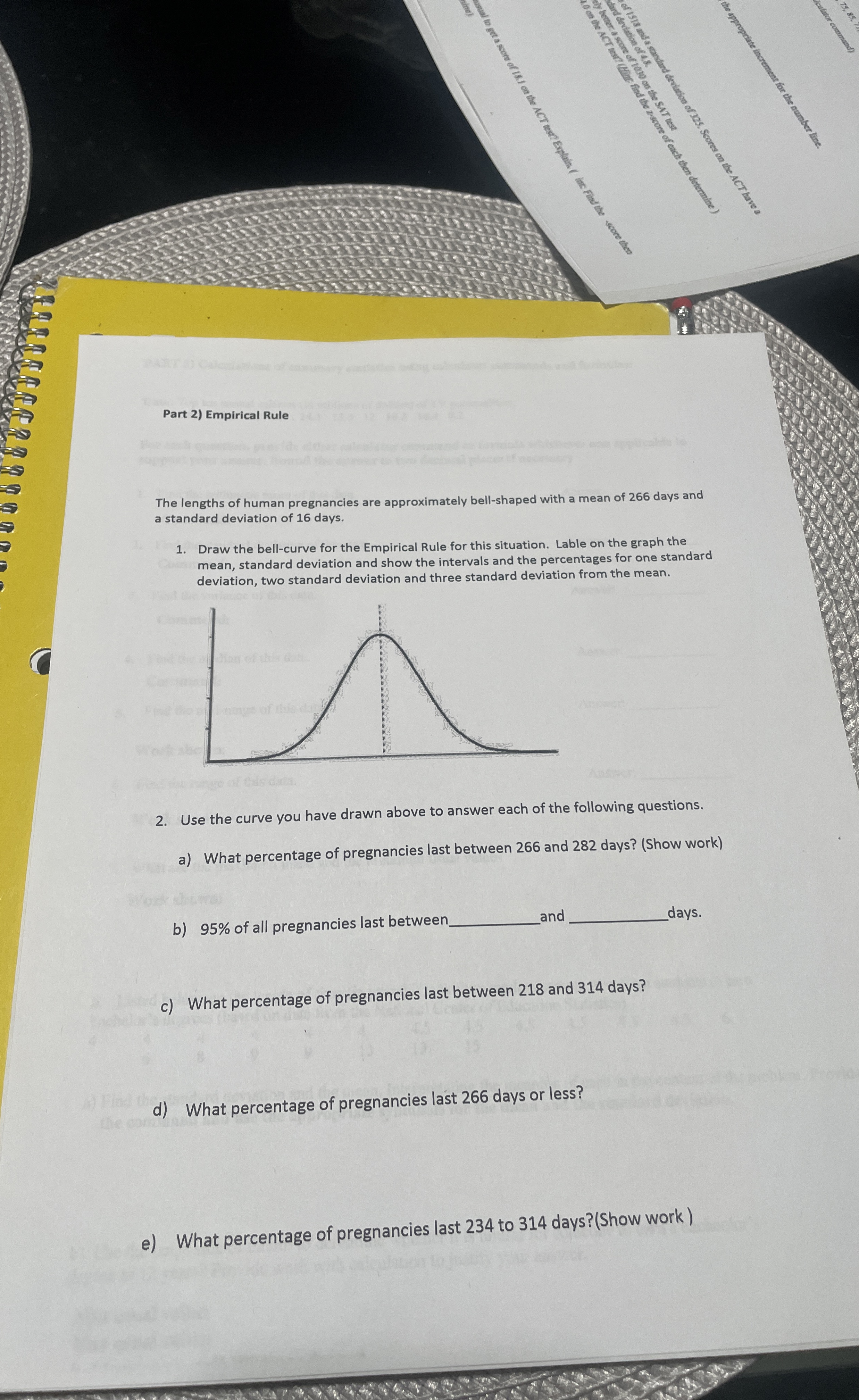 Solved Part 2) ﻿Empirical RuleThe lengths of human | Chegg.com