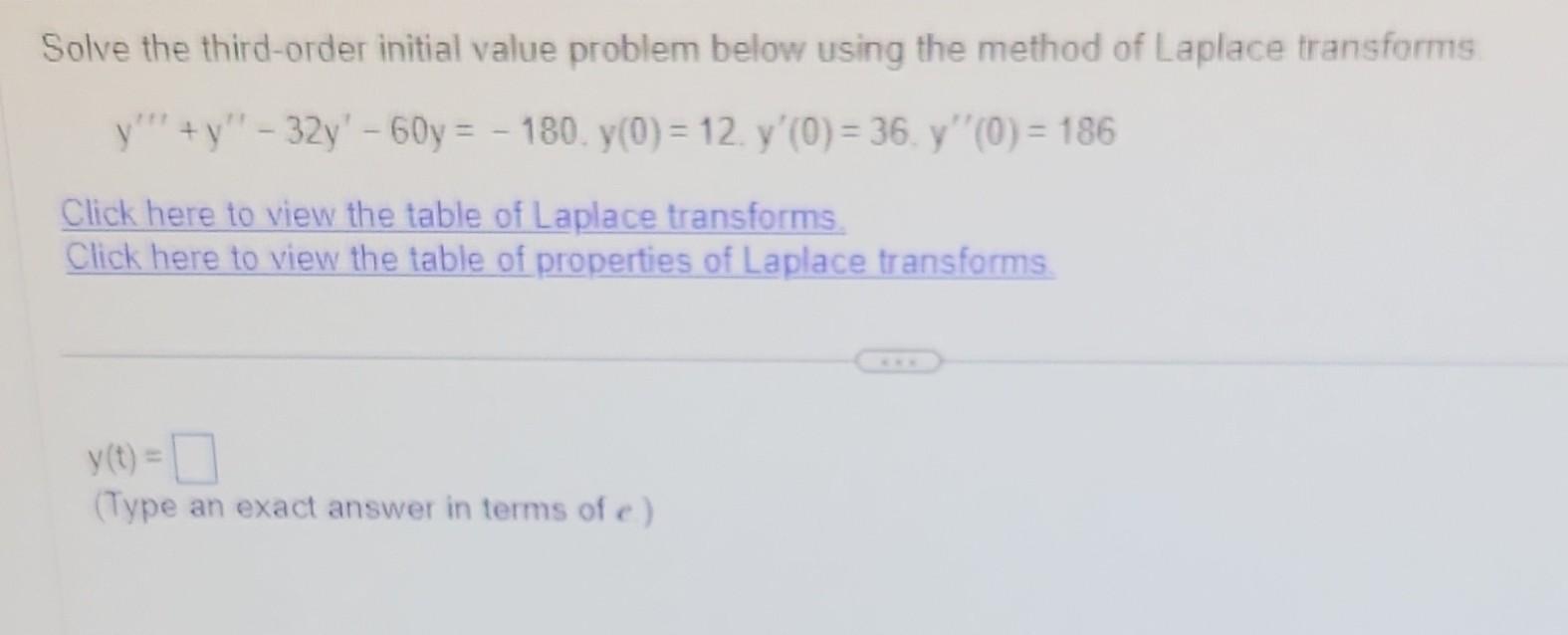 Solved Solve the third-order initial value problem below | Chegg.com