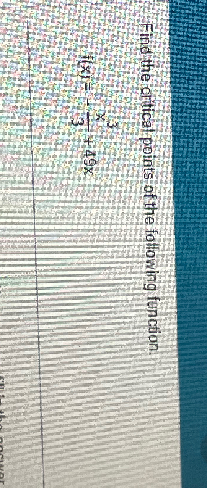 Solved Find the critical points of the following | Chegg.com