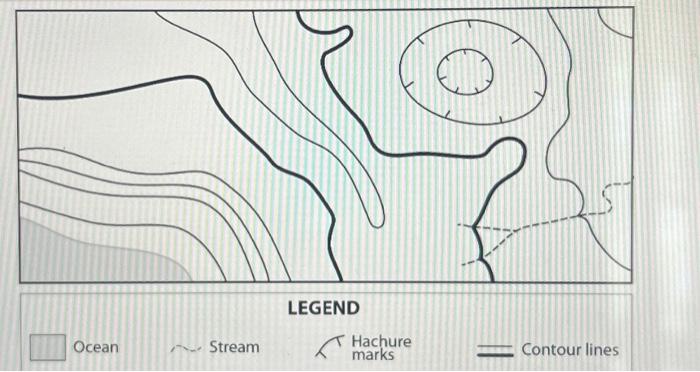 Solved LEGEND Ocean Stream Contour linesa) Label the | Chegg.com