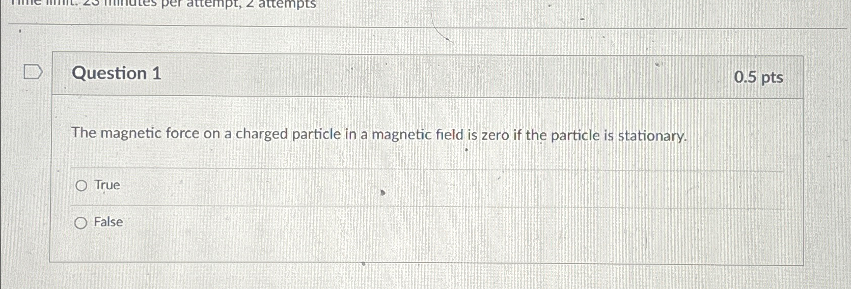 Solved Question 10.5ptsThe magnetic force on a charged | Chegg.com