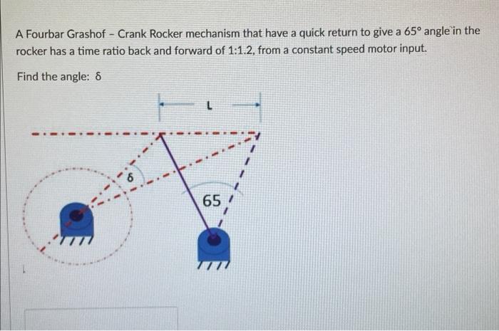 Solved A Fourbar Grashof - Crank Rocker mechanism that have | Chegg.com