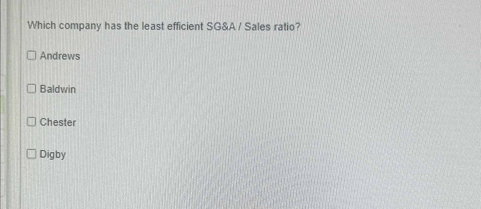 Which Company Has The Most Efficient Sg A Sales Ratio