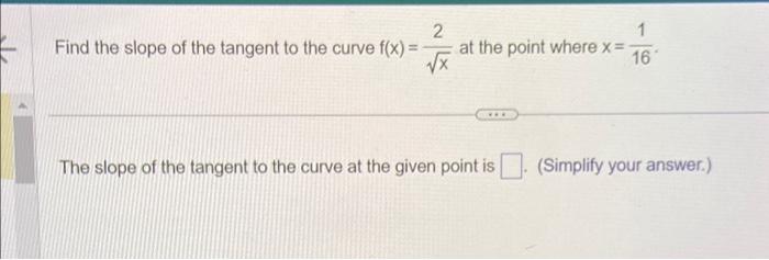 Solved Find the slope of the tangent to the curve f(x)=x2 at | Chegg.com