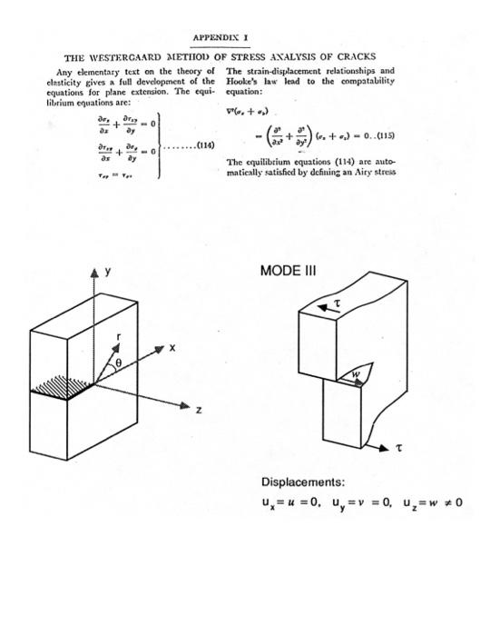 Solved THE WESTERGAARD METHOD OF STRESS AXALYSIS OF CRACKS | Chegg.com