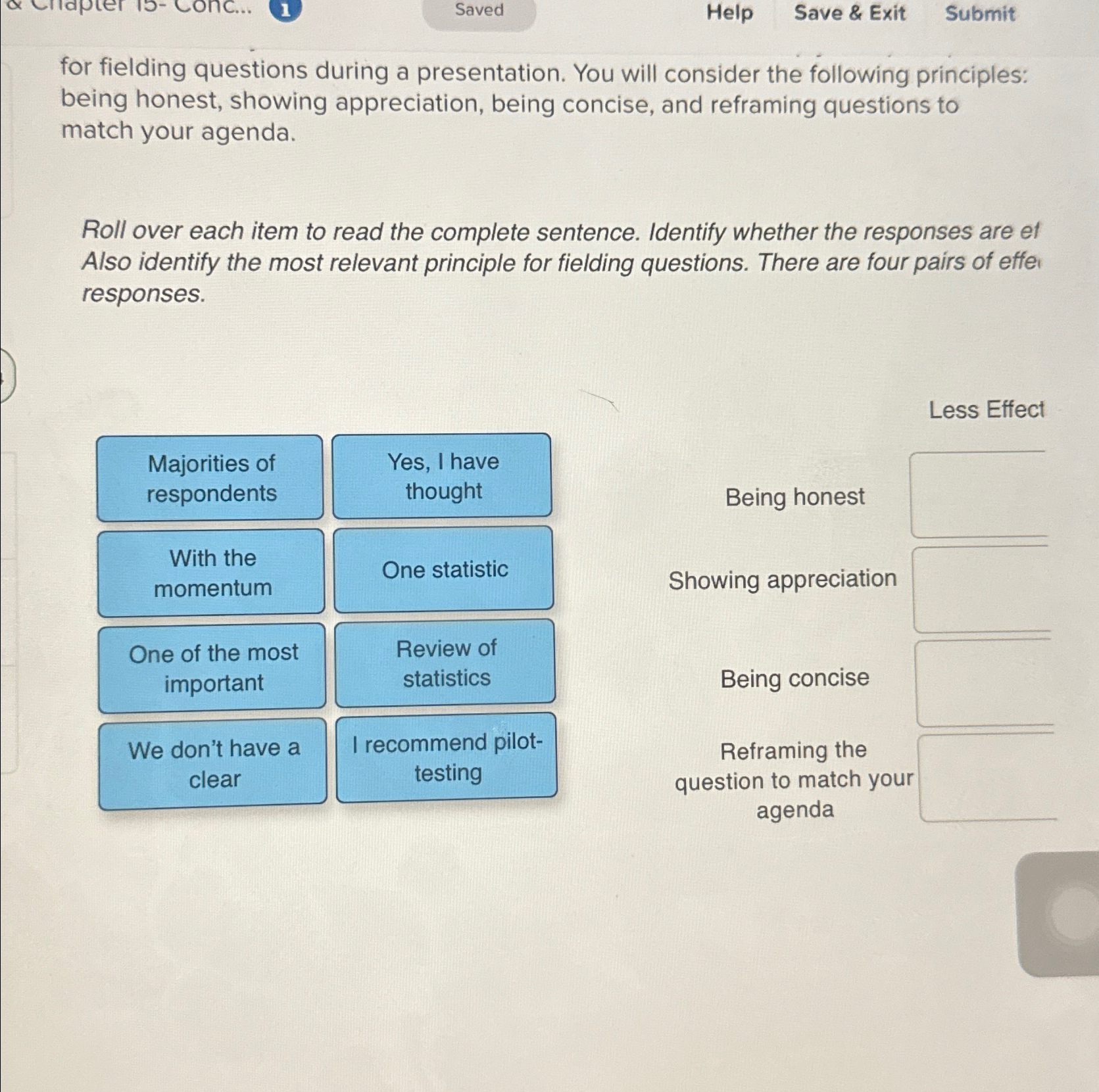Solved SavedHelpSave & ExitSubmitfor fielding questions | Chegg.com