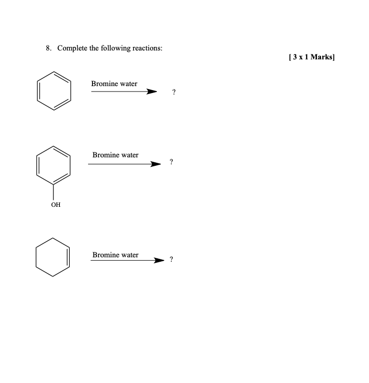 Solved Complete the following reactions:[ 3×1 | Chegg.com