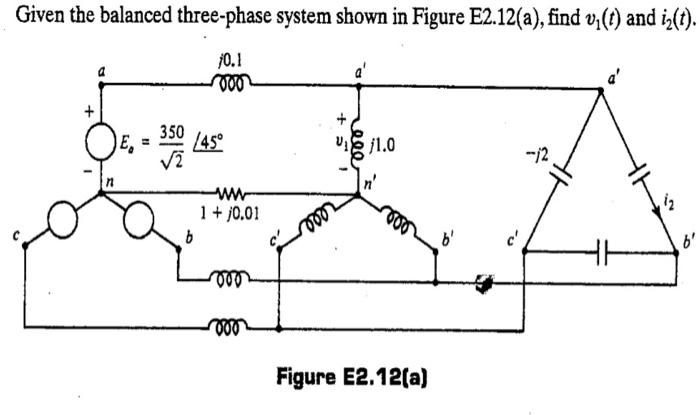 Solved Given the balanced three-phase system shown in Figure | Chegg.com