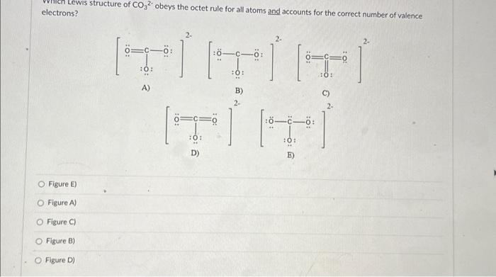 Solved electrons? structure of CO32− obeys the octet rule | Chegg.com