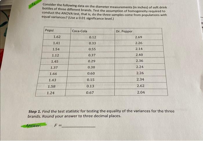 Solved 11. Consider the following data on the diameter | Chegg.com Solved 11. Consider the following data on the diameter | Chegg.com