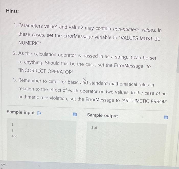 Solved The following program insplements a basic calculator | Chegg.com