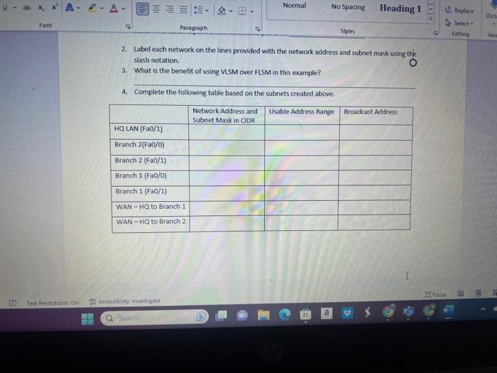 Solved Subnetting Scenario Vism Using The Topology Diagram