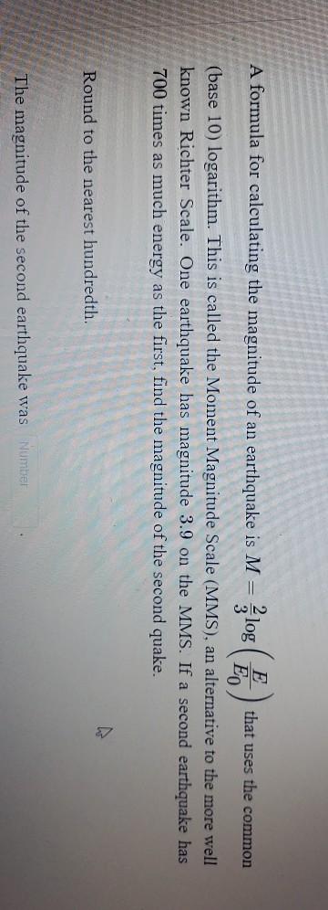 Solved A formula for calculating the magnitude of an | Chegg.com