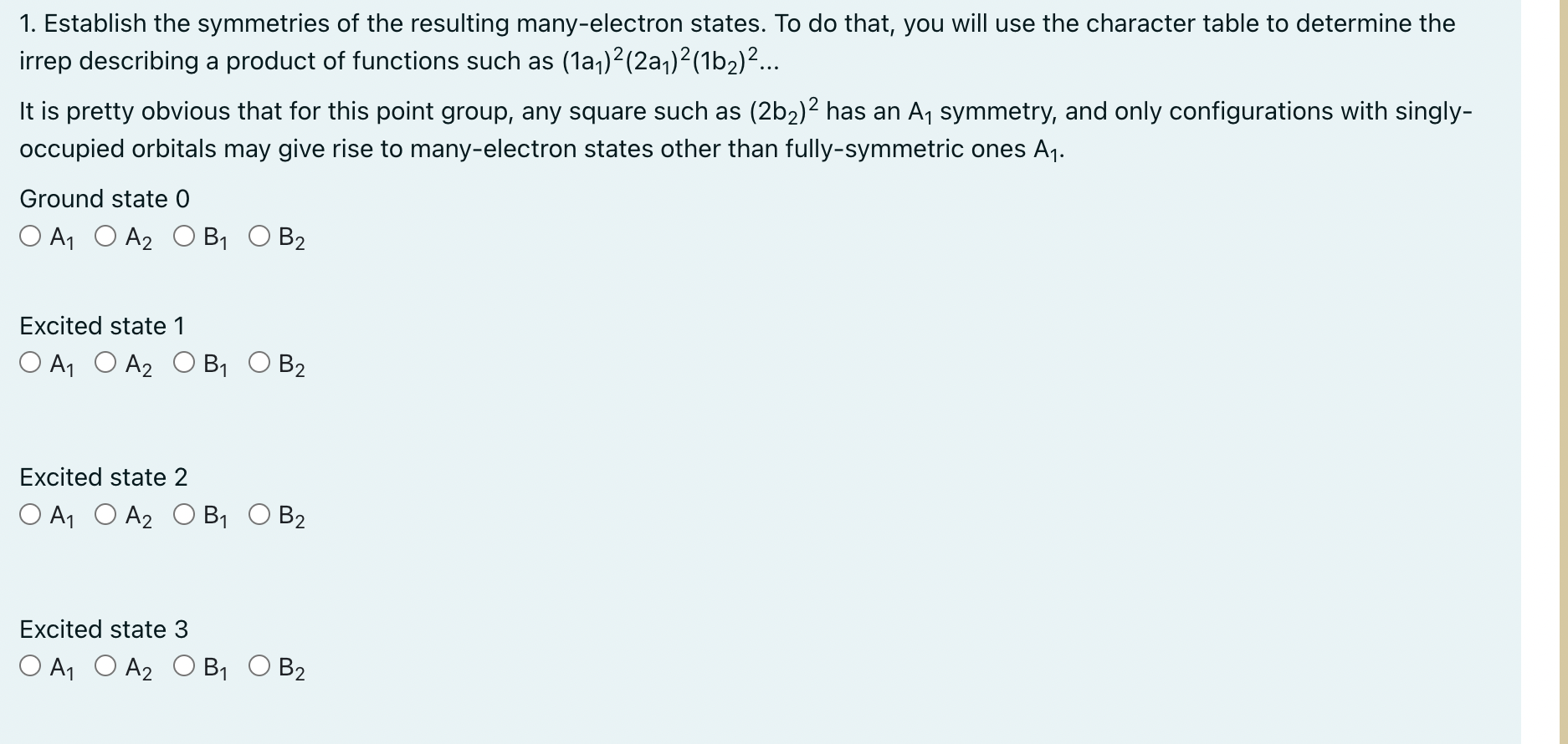Solved Establish the symmetries of the resulting | Chegg.com