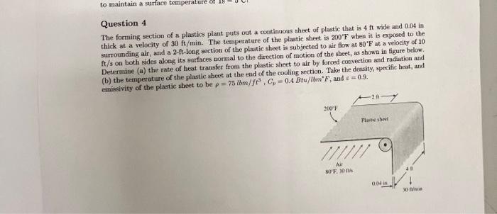 Solved Question 4 The forming section of a plastics plant | Chegg.com