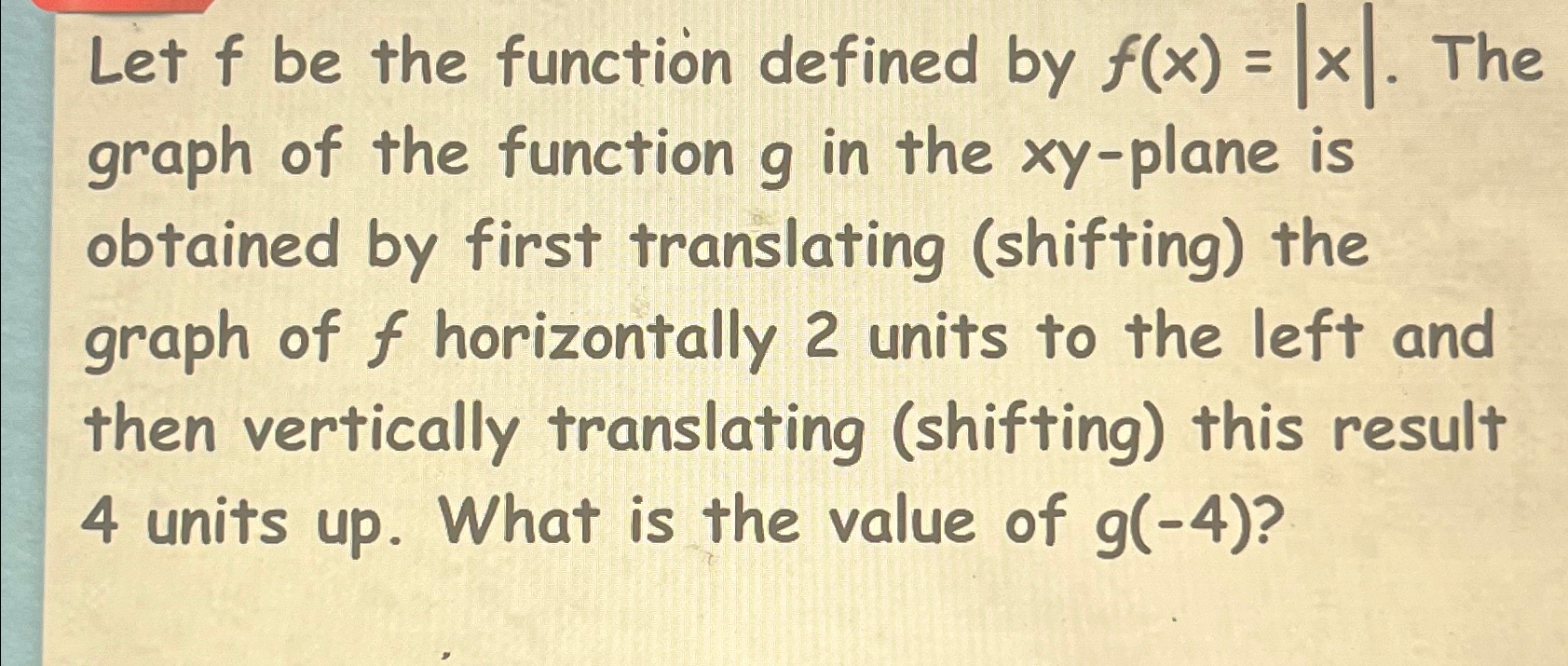 Solved Let f ﻿be the function defined by f(x)=|x|. ﻿The | Chegg.com
