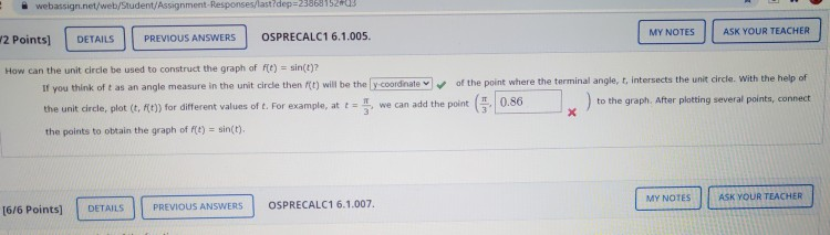 Solved webassign.net/web/Student/Assignment | Chegg.com