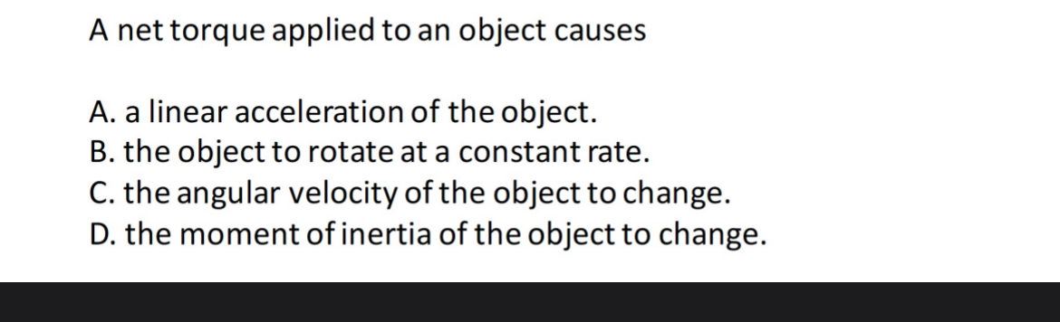 Solved A net torque applied to an object causesA. ﻿a linear | Chegg.com