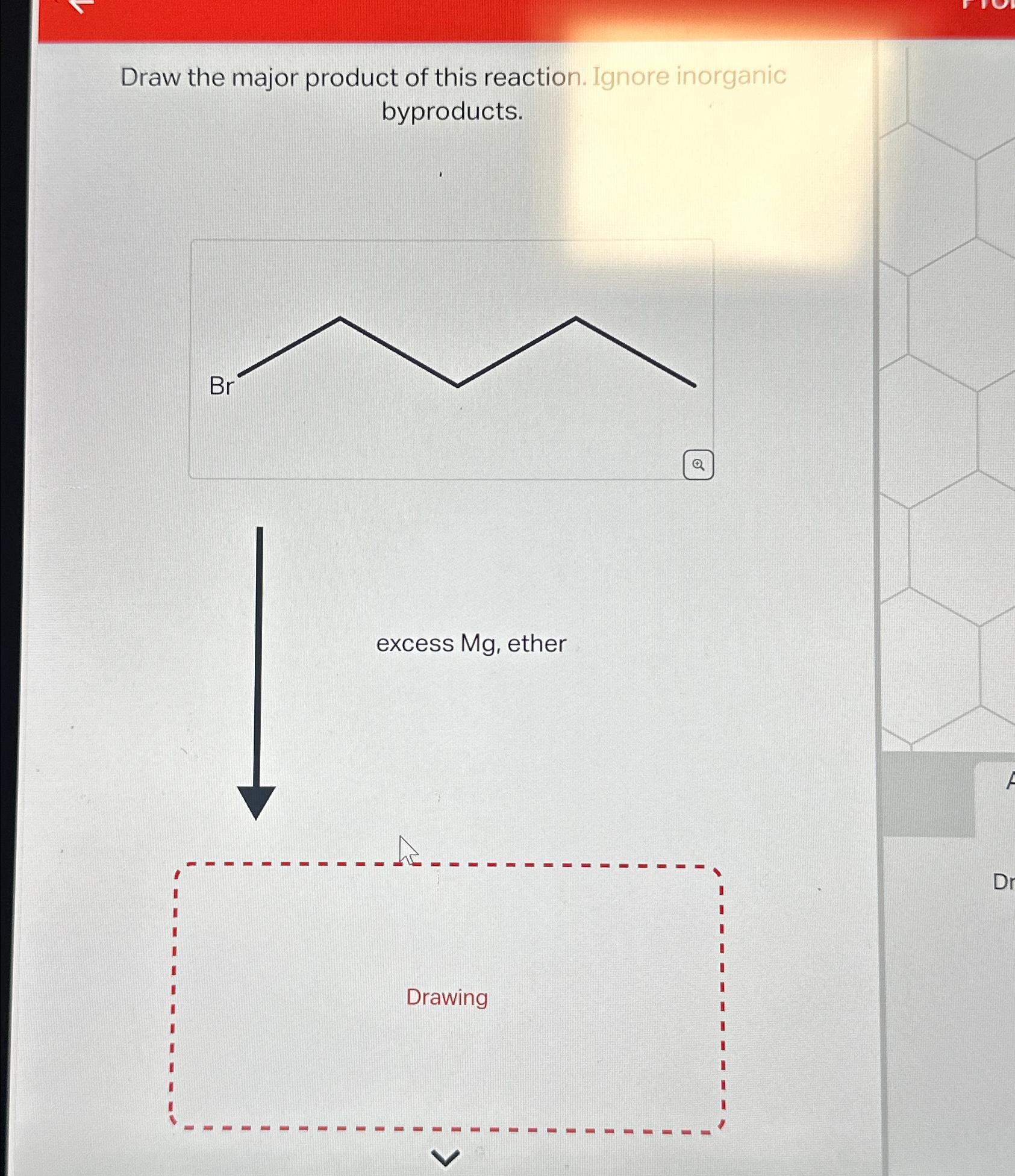 Solved Draw the major product of this reaction. Ignore | Chegg.com
