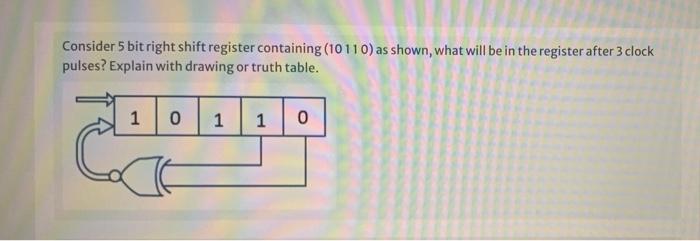 Solved Consider 5 bit right shift register containing | Chegg.com