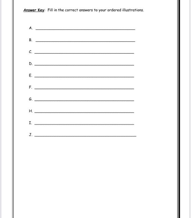 Solved Answer Key: Fill in the correct answers to your | Chegg.com