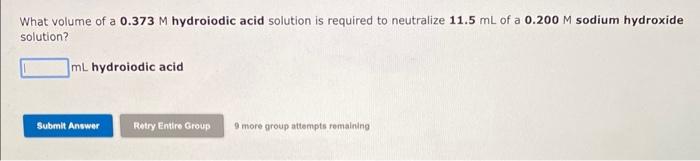 Solved What volume of a 0.373M hydroiodic acid solution is | Chegg.com