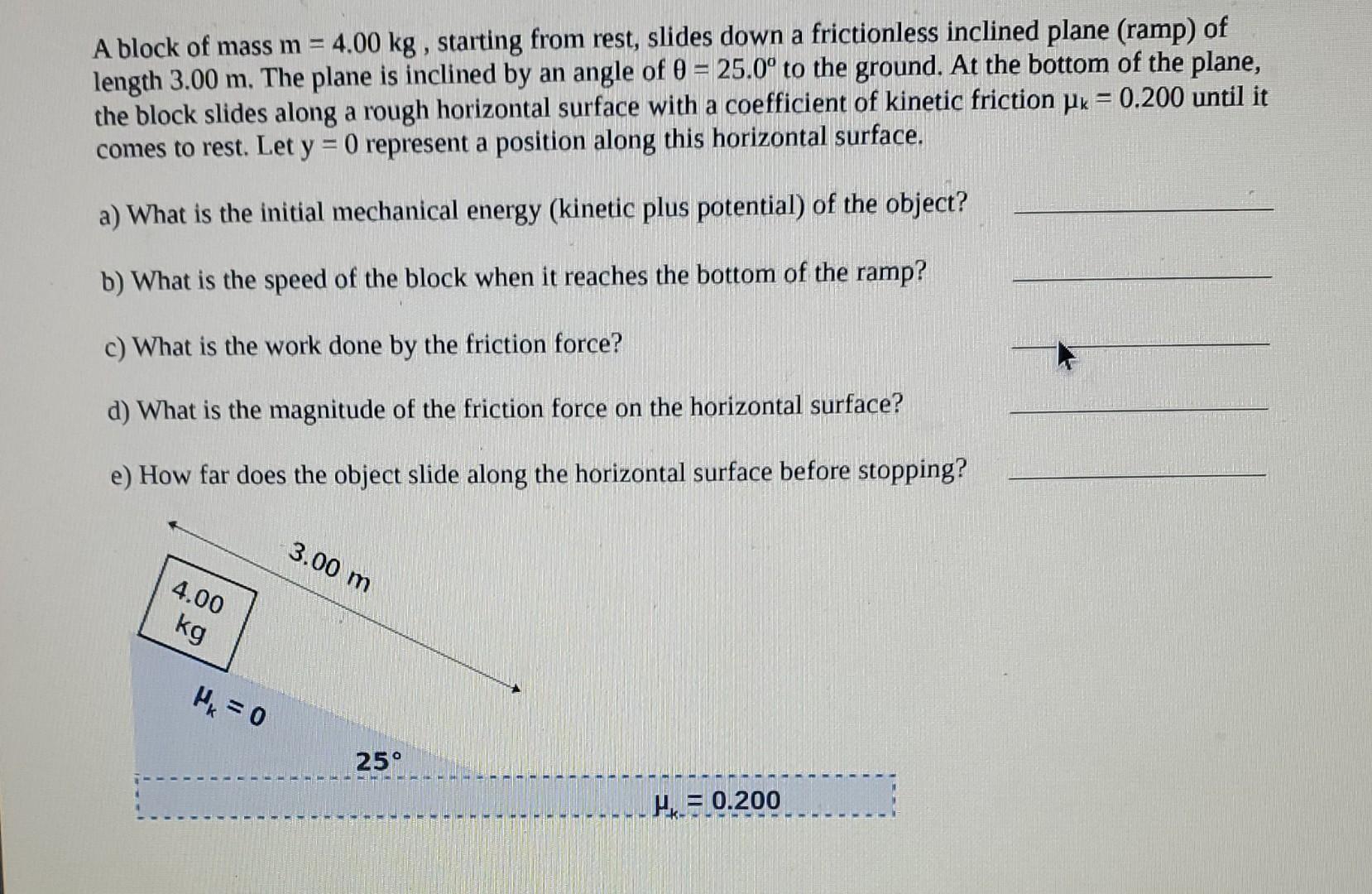 Solved A block of mass m = 4.00 kg, starting from rest, | Chegg.com