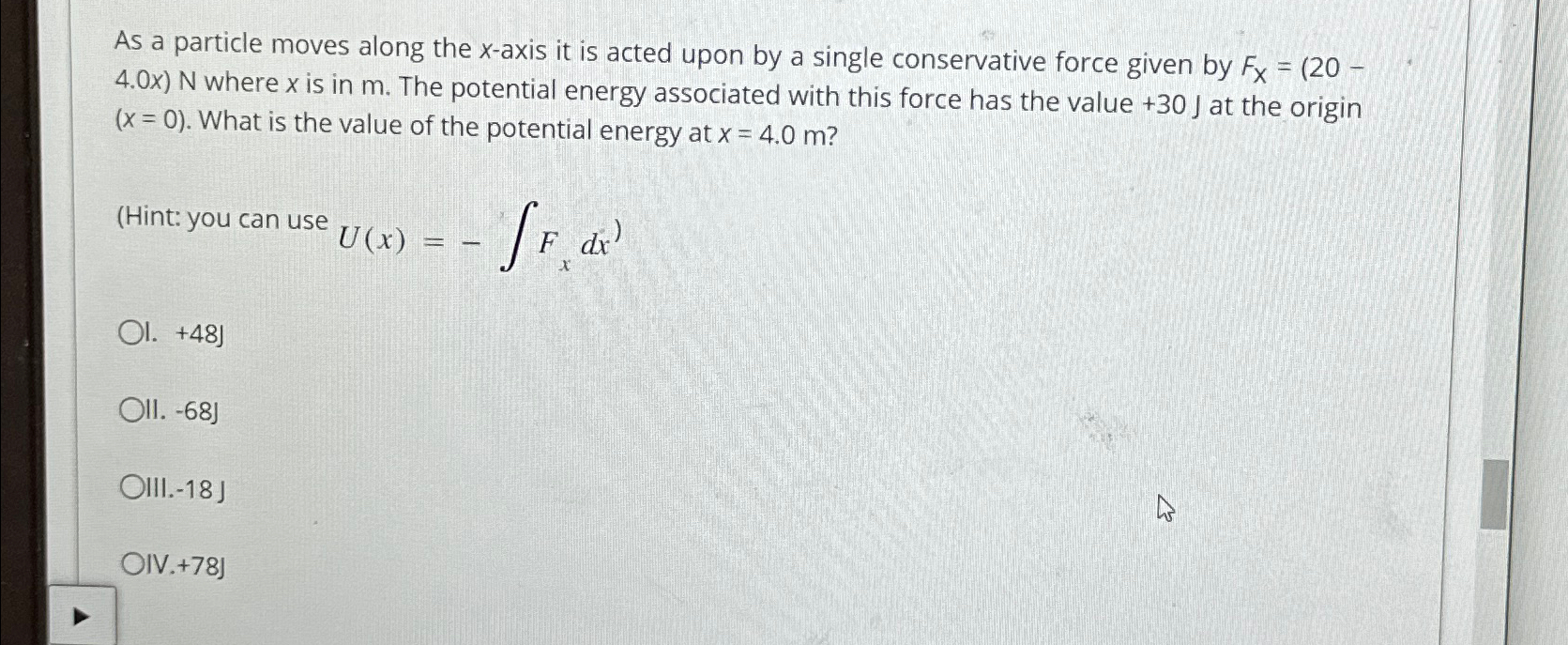 Solved As a particle moves along the x-axis it is acted upon | Chegg.com