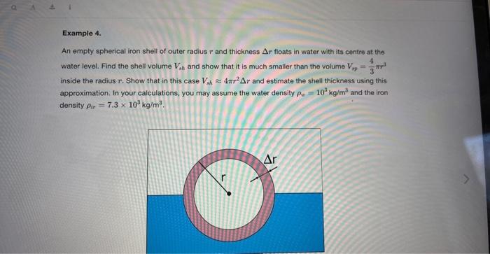 Solved An empty spherical iron shell of outer radius r and | Chegg.com