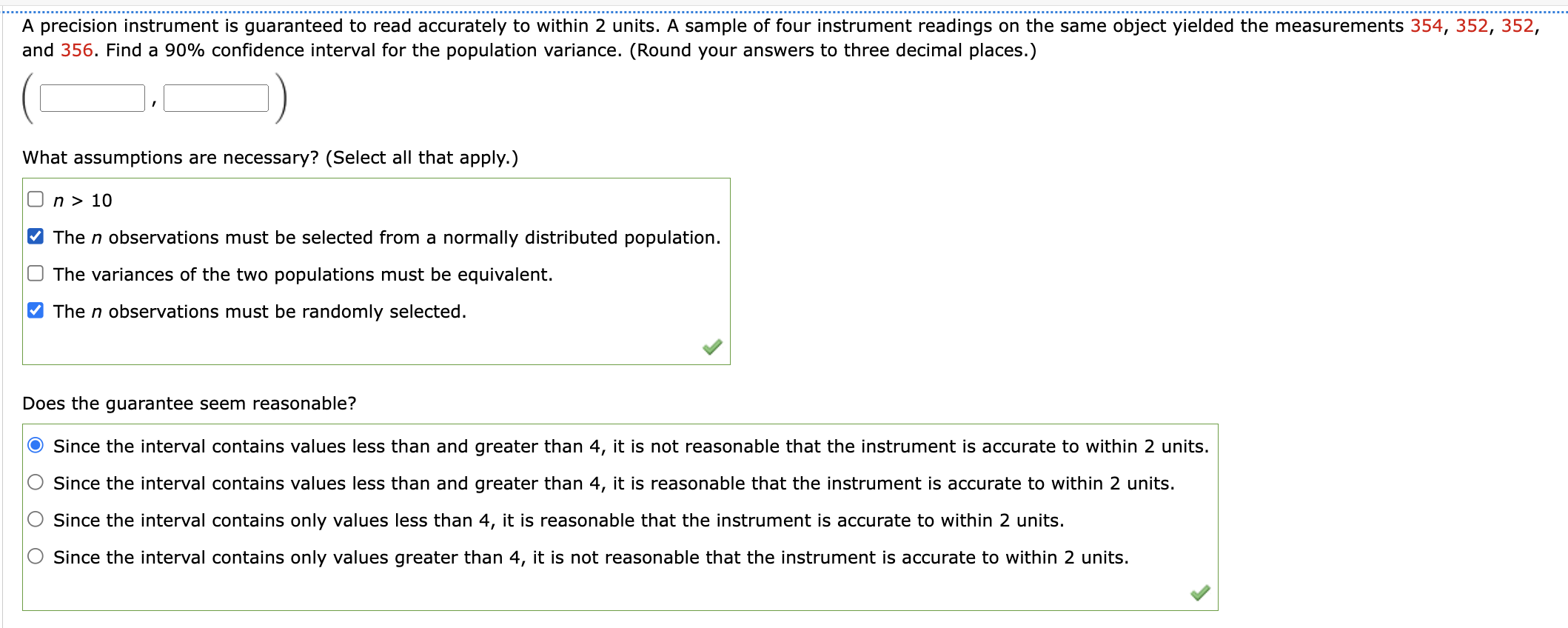 Solved A precision instrument is guaranteed to read | Chegg.com