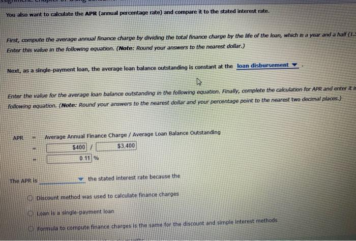 6. Calculating simple interest and APR on a | Chegg.com