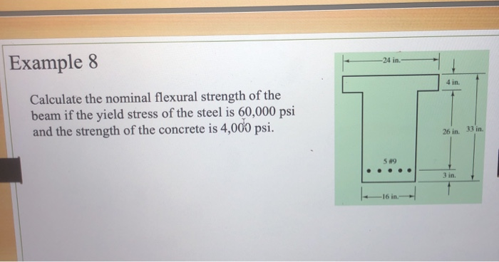 Solved Example 8 Calculate the nominal flexural strength of | Chegg.com