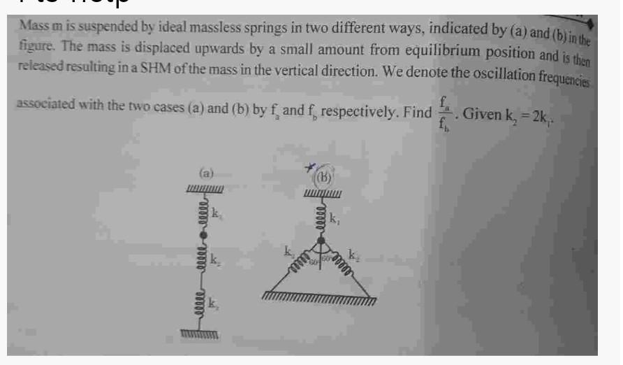Solved Mass m is suspended by ideal massless springs in two | Chegg.com