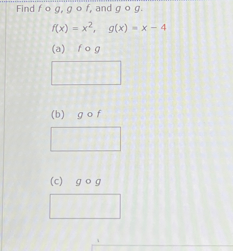 Find f@g,g@f, ﻿and | Chegg.com