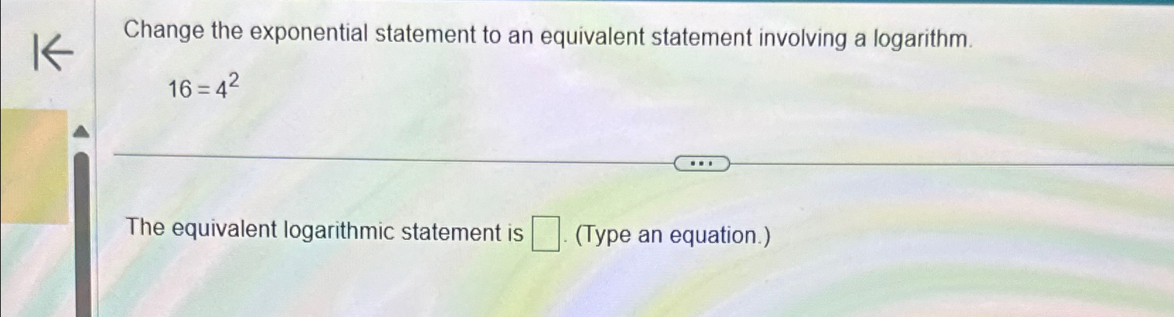 Solved Change the exponential statement to an equivalent | Chegg.com