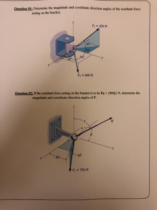 Solved Question 01 Determine The Magnitude And Coordinate