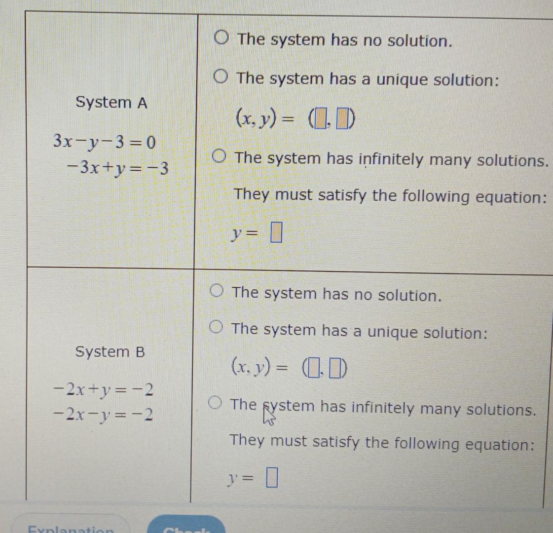 Solved O The system has no solution. O The system has a | Chegg.com