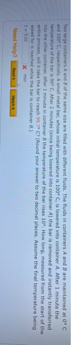 Solved Two large containers A and B of the same size are | Chegg.com