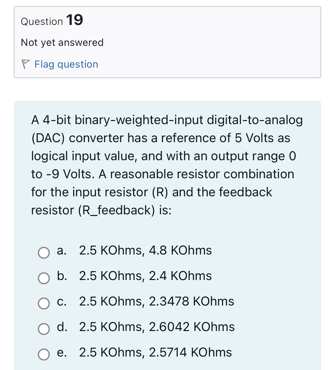 Solved Question19Not yet answeredFlag questionA 4-bit | Chegg.com