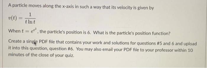 Solved A particle moves along the x-axis in such a way that | Chegg.com