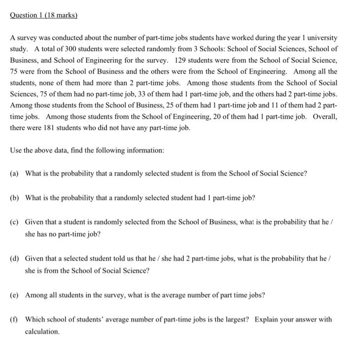 Solved Question 1 (18 marks) A survey was conducted about | Chegg.com Solved Question 1 (18 marks) A survey was conducted about | Chegg.com