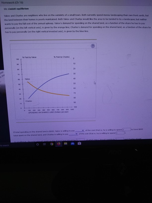 Solved Homework (Ch 16) 10. Lindahl equilibrium Yakov and | Chegg.com