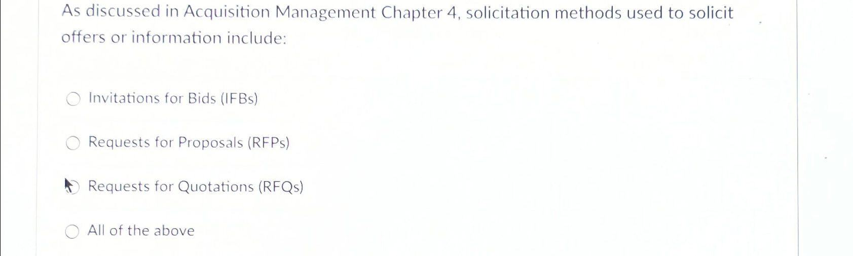 Solved As discussed in Acquisition Management Chapter 4, | Chegg.com